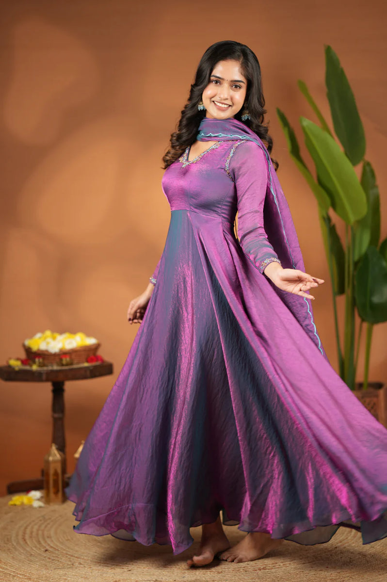Tiya Collection Premium Dual-coloured Designer Anarkali – sukanyastudio.com